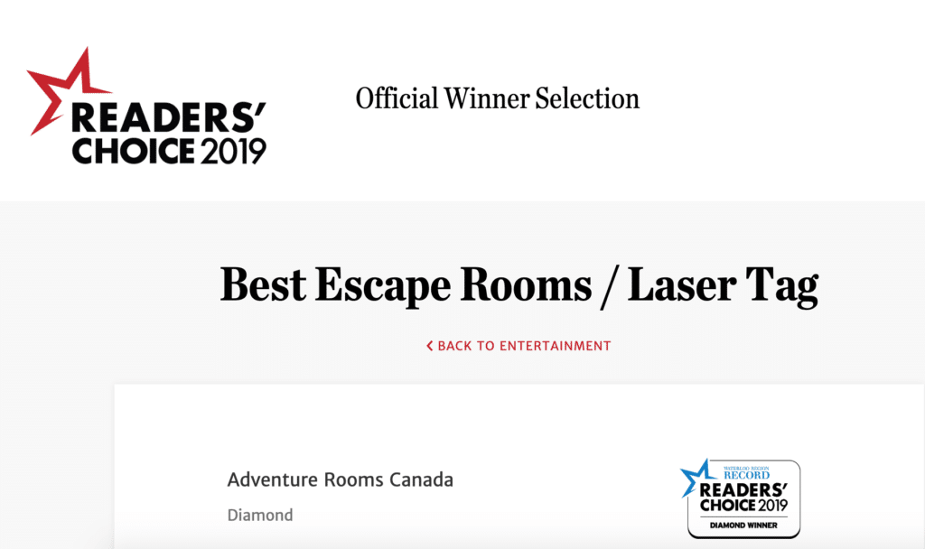 Home of the Best Escape Rooms Kitchener Waterloo & Niagara