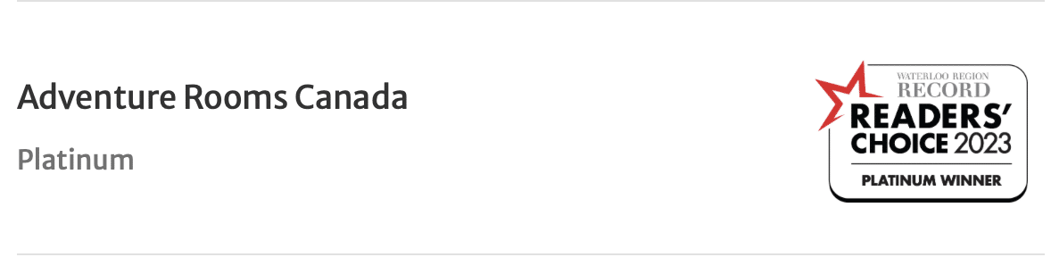 Home of the Best Escape Rooms Kitchener Waterloo & Niagara